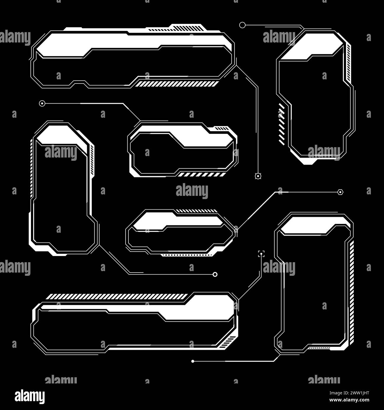 White Futuristic Hud Ui Elements Sci Fi User Interface Text Boxes Callouts Warning Message 3897