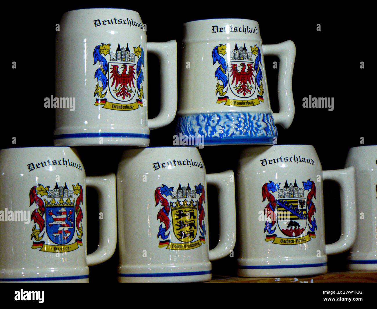 Old Oktoberfest beer mugs with names of German cities Stock Photo - Alamy