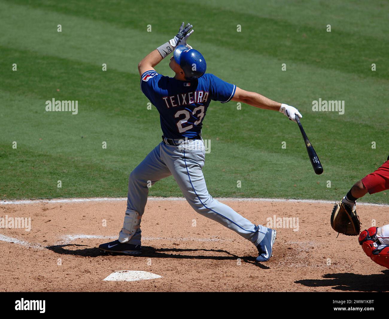 ANAHEIM, CA - AUGUST 05: Texas Rangers first baseman Mark Teixeira (23 ...