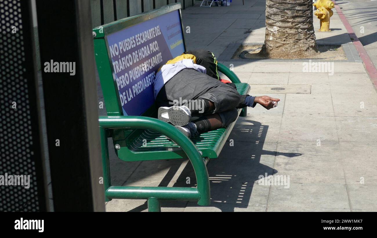Los Angeles, California, USA 20th March 2024 Homeless on Hollywood Blvd ...