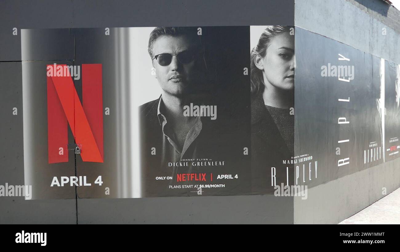 Los Angeles, California, USA 20th March 2024 Netflix Ripley Posters ...