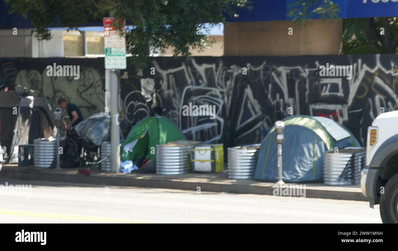 Los Angeles, California, USA 20th March 2024 Homeless Tents Camps on ...