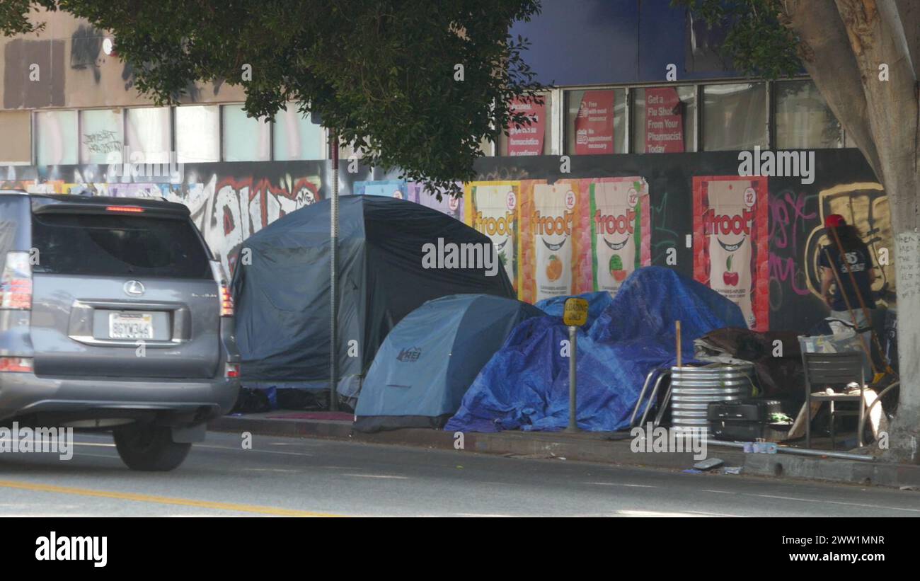 Los Angeles, California, USA 20th March 2024 Homeless Tents Camps on ...