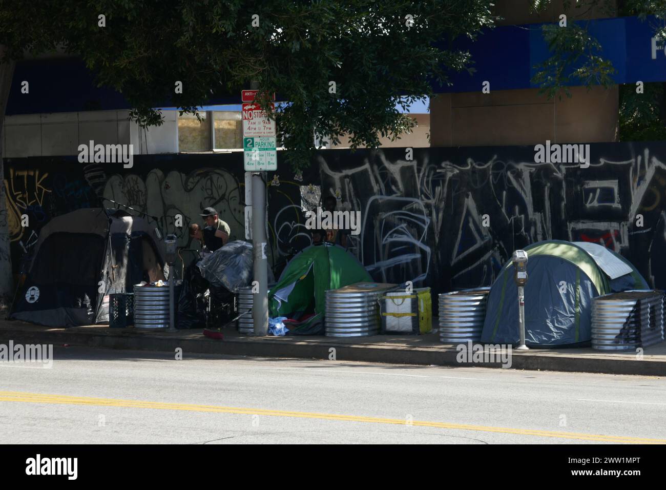 Los Angeles, California, USA 20th March 2024 Homeless Tents Camps on ...