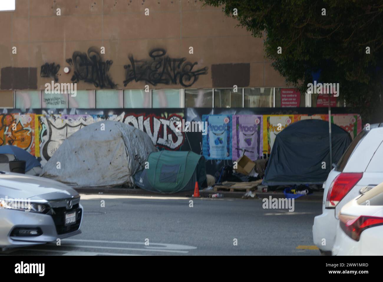 Los Angeles, California, USA 20th March 2024 Homeless Tents Camps on ...