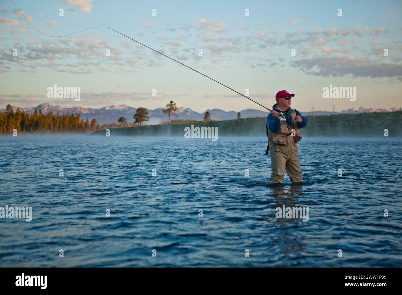 Yellowstone Fly Fishing Stock Photo - Alamy