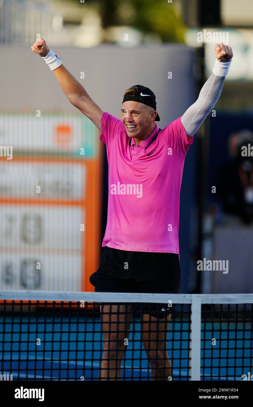 Miami, Florida, USA. 20th Mar, 2024. Martin Damm (USA) celebrates after ...