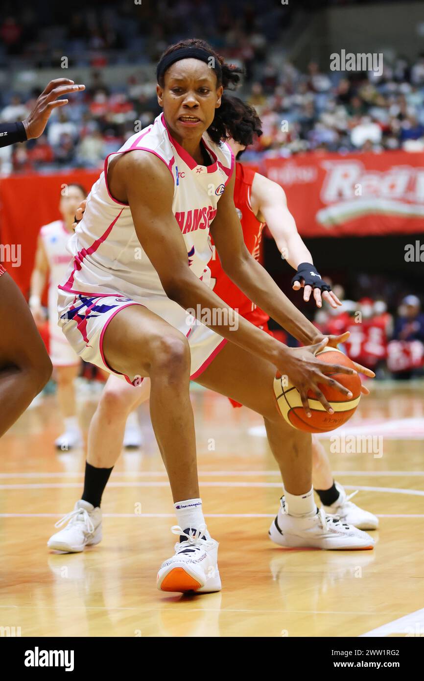 Kanagawa, Japan. 17th Mar, 2024. Izoje Uche (V-Magic) Basketball : WJBL 2023-2024 W League match ...