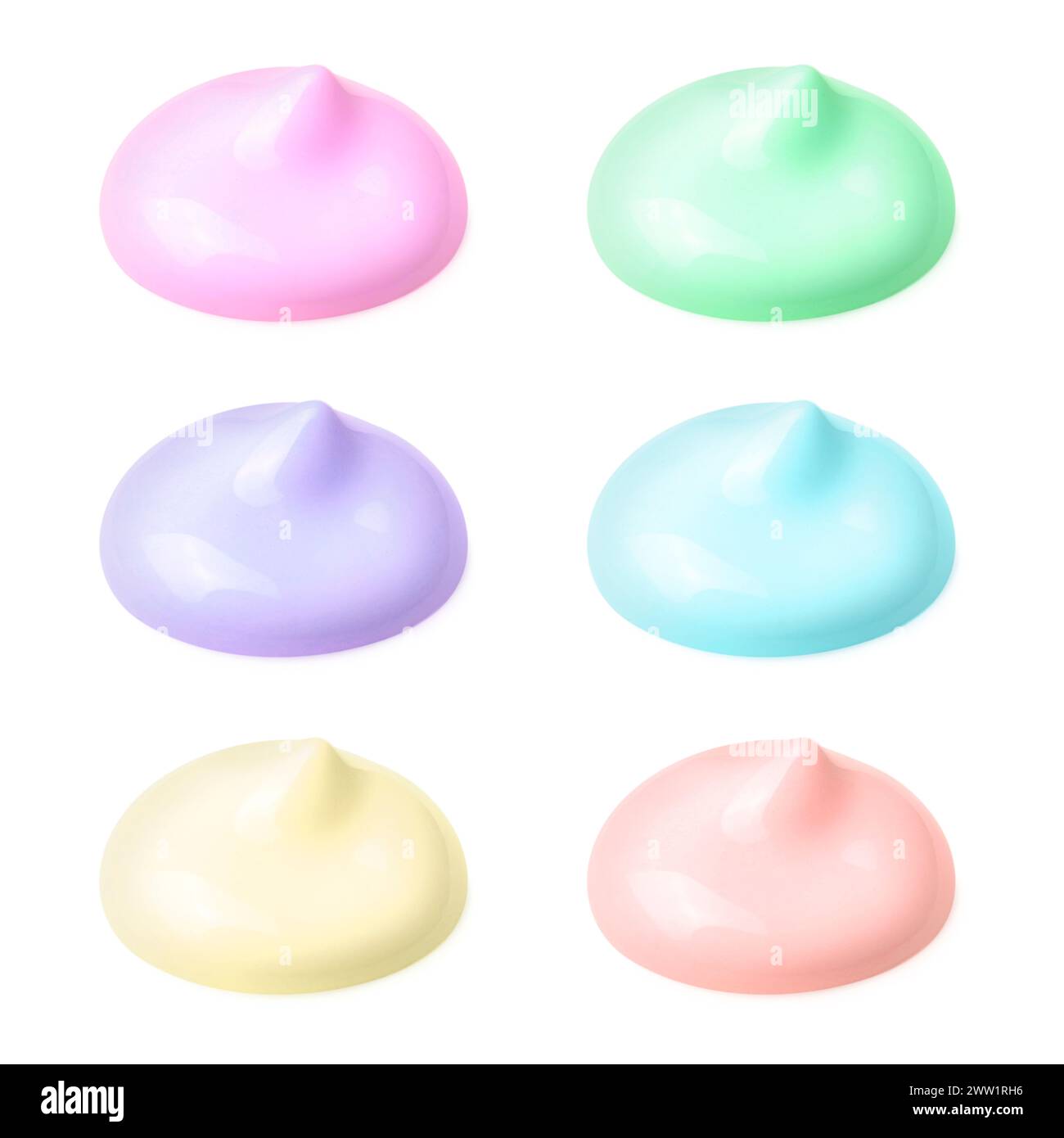Paint blobs of different colors on white background, set Stock Photo ...