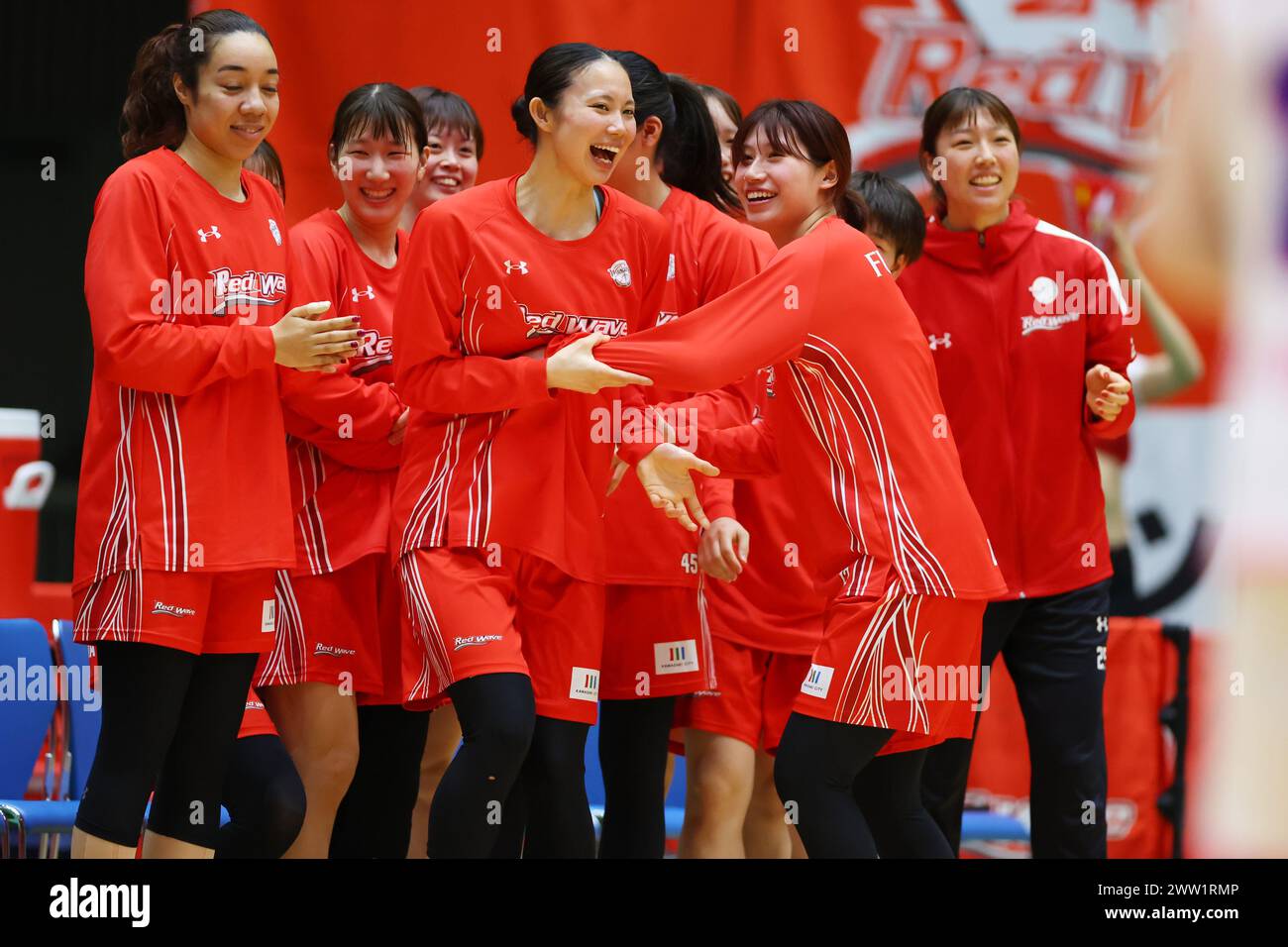 Kanagawa, Japan. 17th Mar, 2024. Fujitsu Red Wave team group (RedWave) Basketball : WJBL 2023 ...