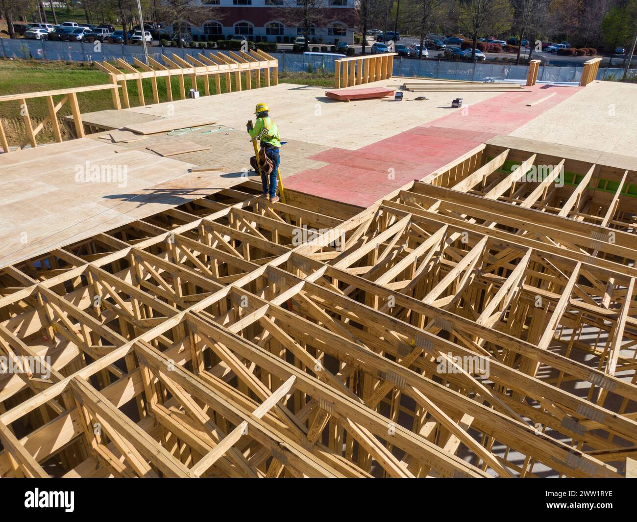 Construction (Framing) by Drone Stock Photo - Alamy