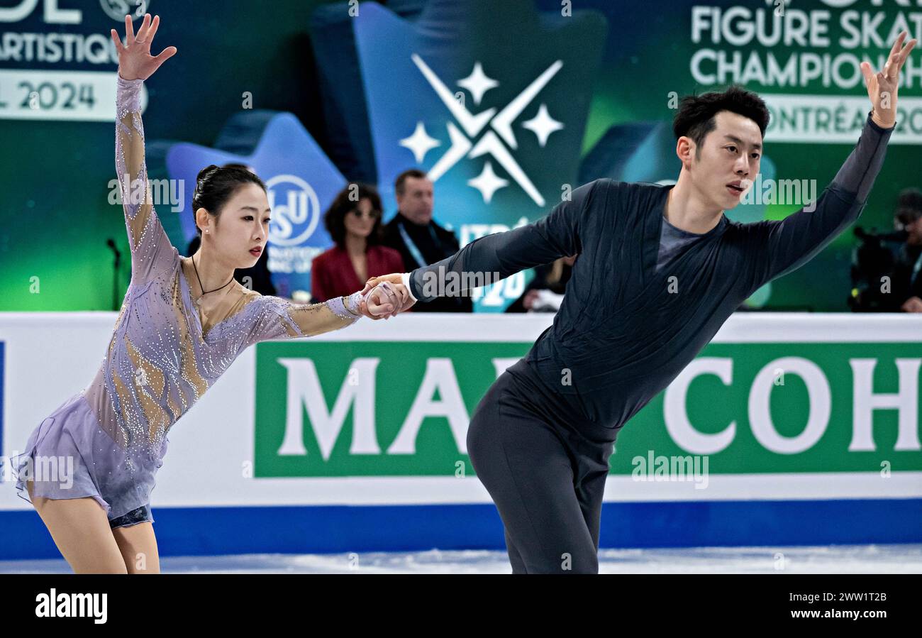 Montreal, Canada. 20th Mar, 2024. Peng Cheng (L)/Wang Lei of China ...