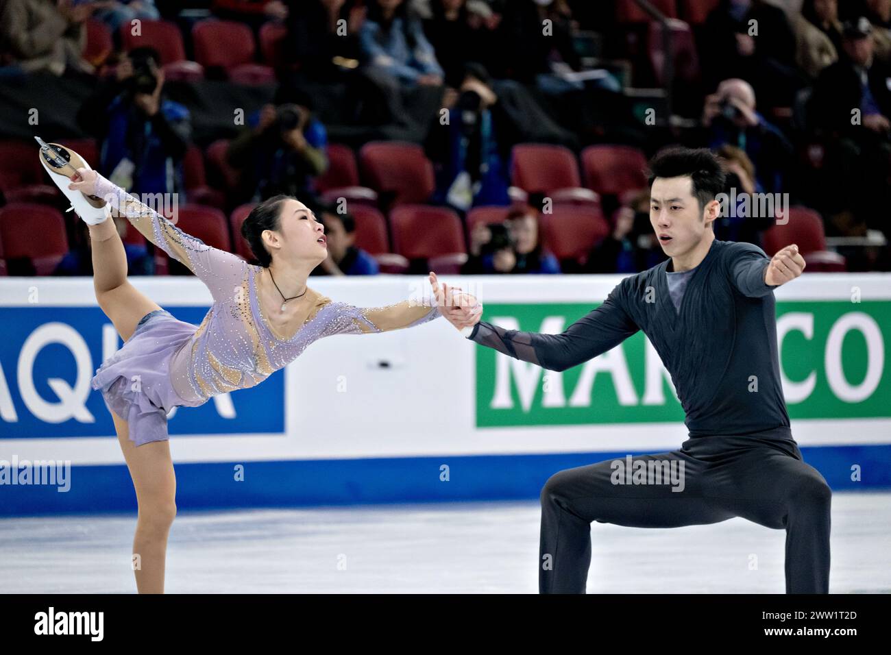 Montreal, Canada. 20th Mar, 2024. Peng Cheng (L)/Wang Lei of China ...