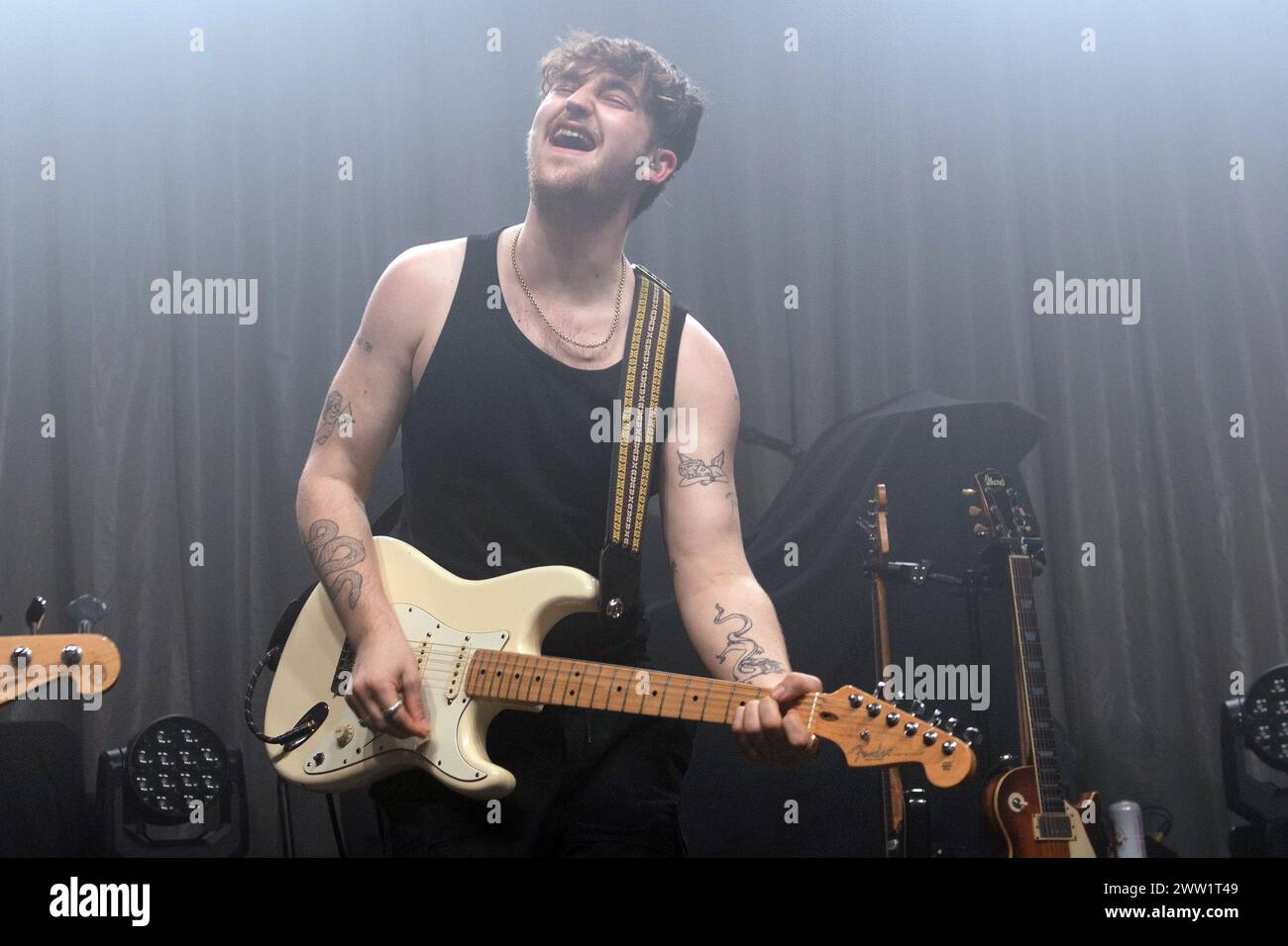 London, UK. 20 Mar 2024. English singer-songwriter Oliver Keane opens ...