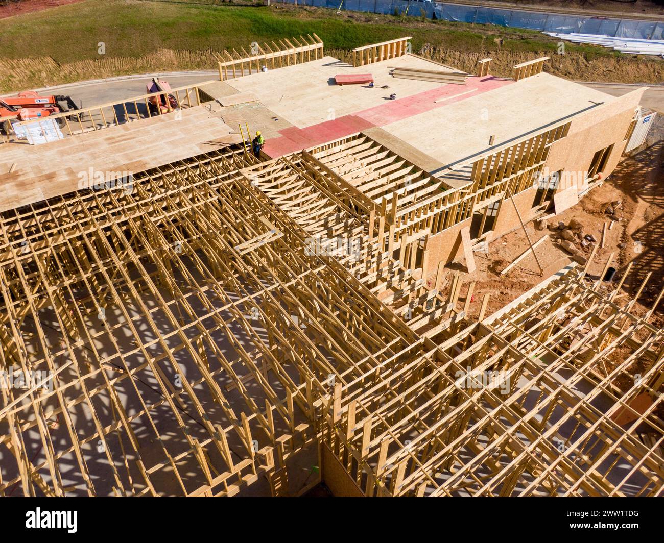 Construction (Framing) by Drone Stock Photo - Alamy