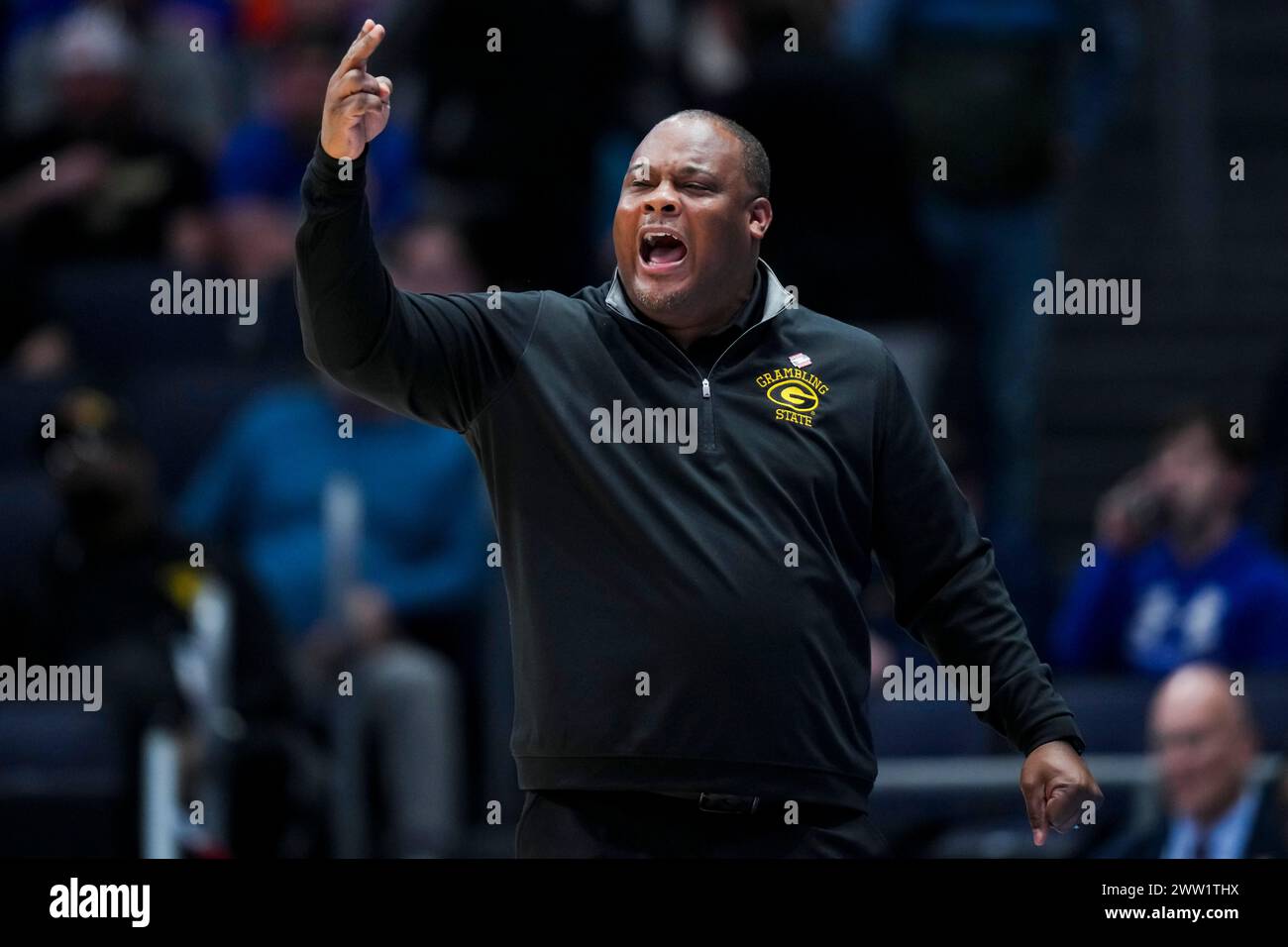 Grambling State coach Donte' Jackson gestures during the first half of ...