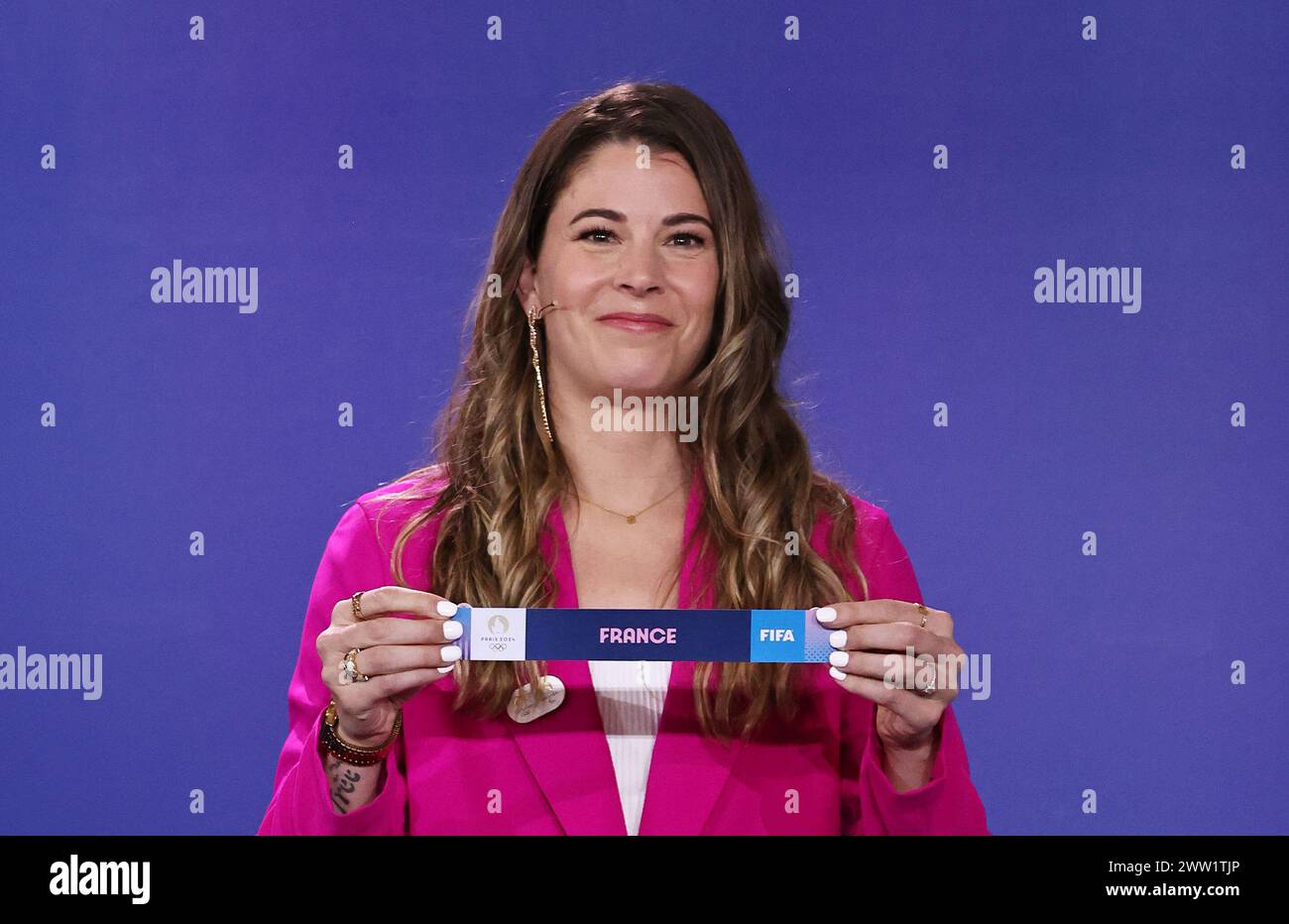 Saint Denis. 21st Mar, 2024. Canadian football player Stephanie Labbe ...