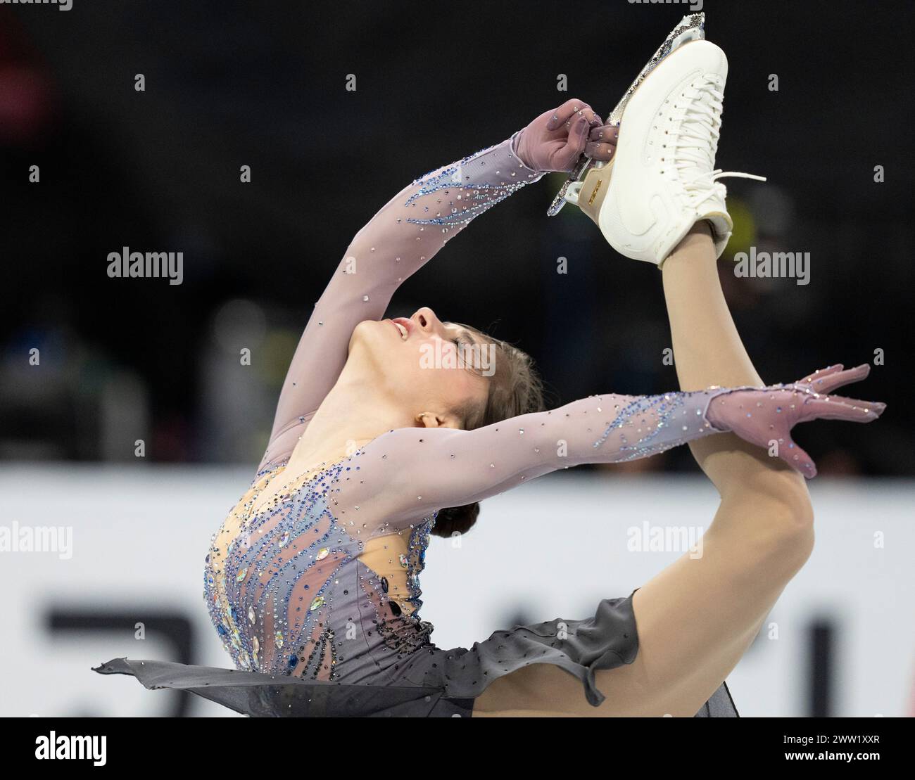 Isabeau Levito of the United States performs her short program in the ...