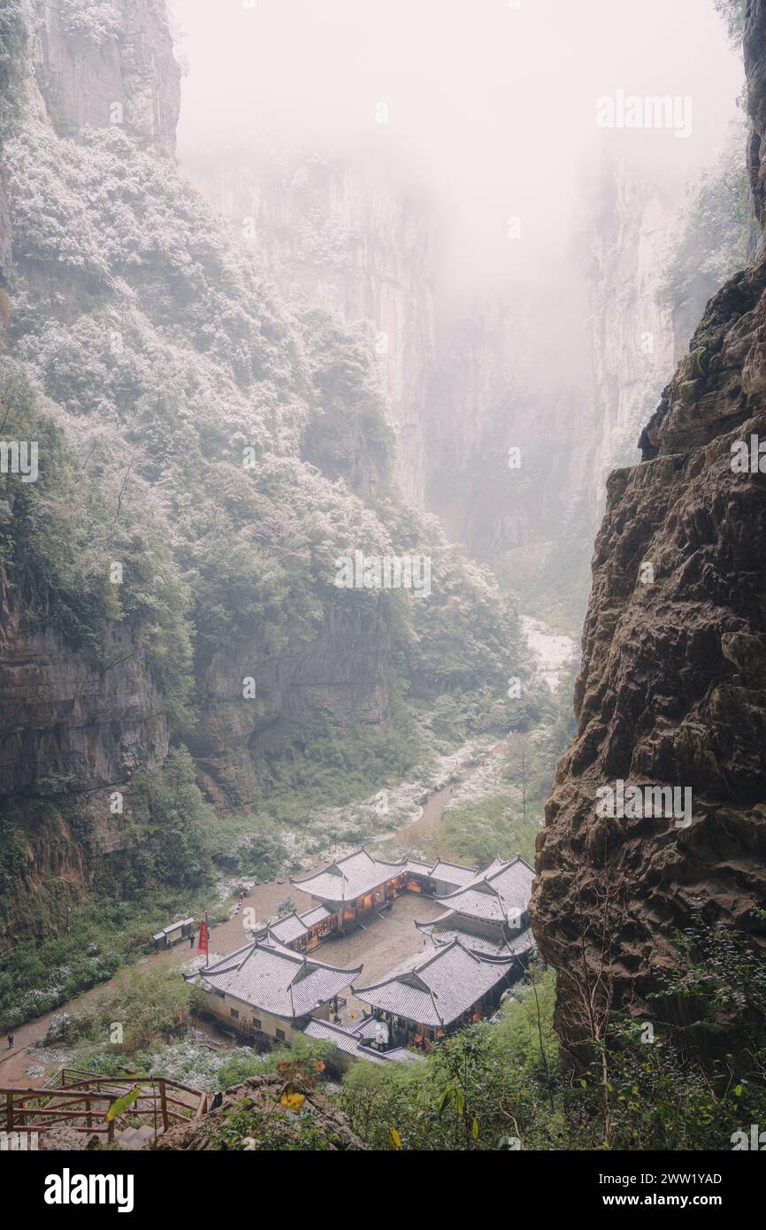 Wulong Karst National Park in the winter,Chongqing,China. The most ...