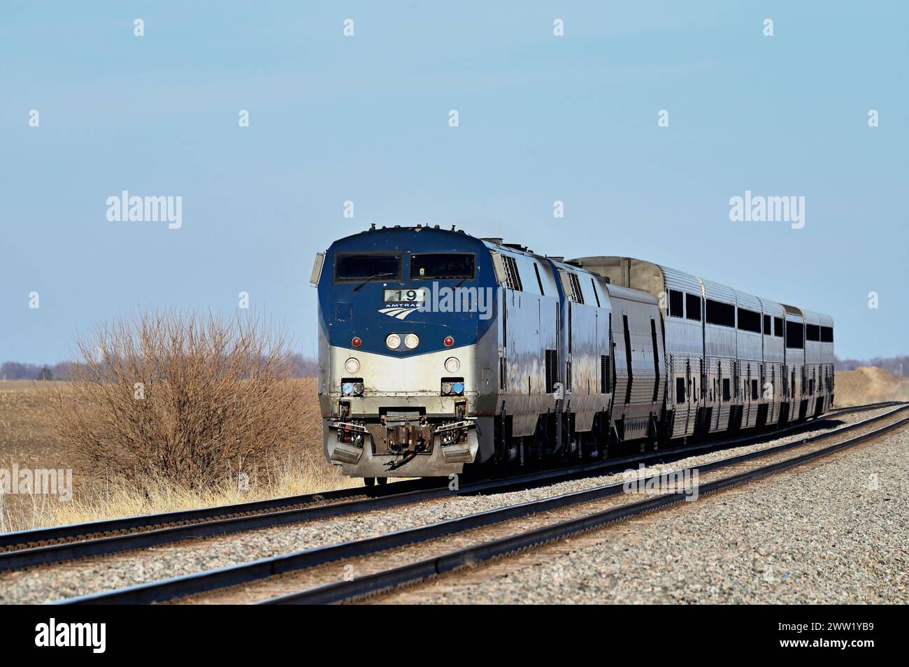 Mendota, Illinois, USA. Amtrak's California Zephyr roaring through ...