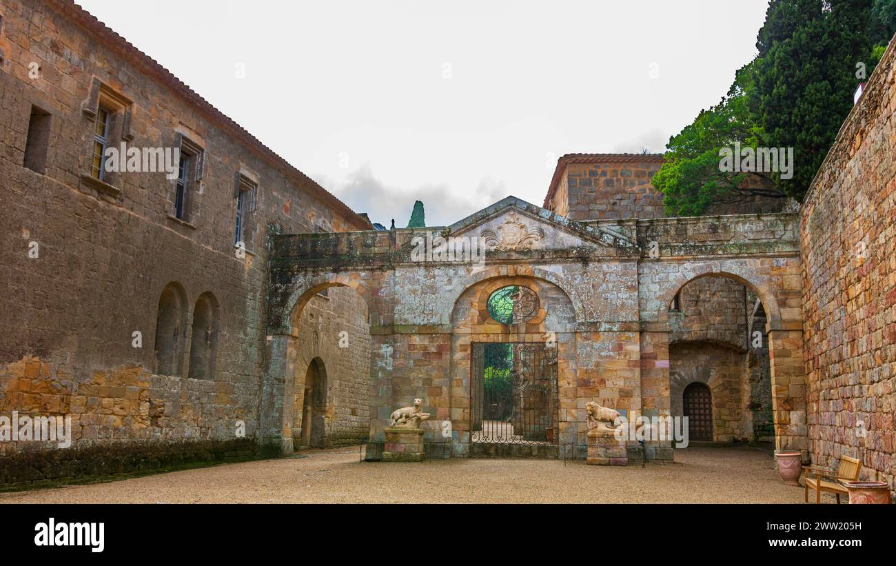 Fontfroide Abbey or Abbaye de Fontfroide is monastery in France gothic ...
