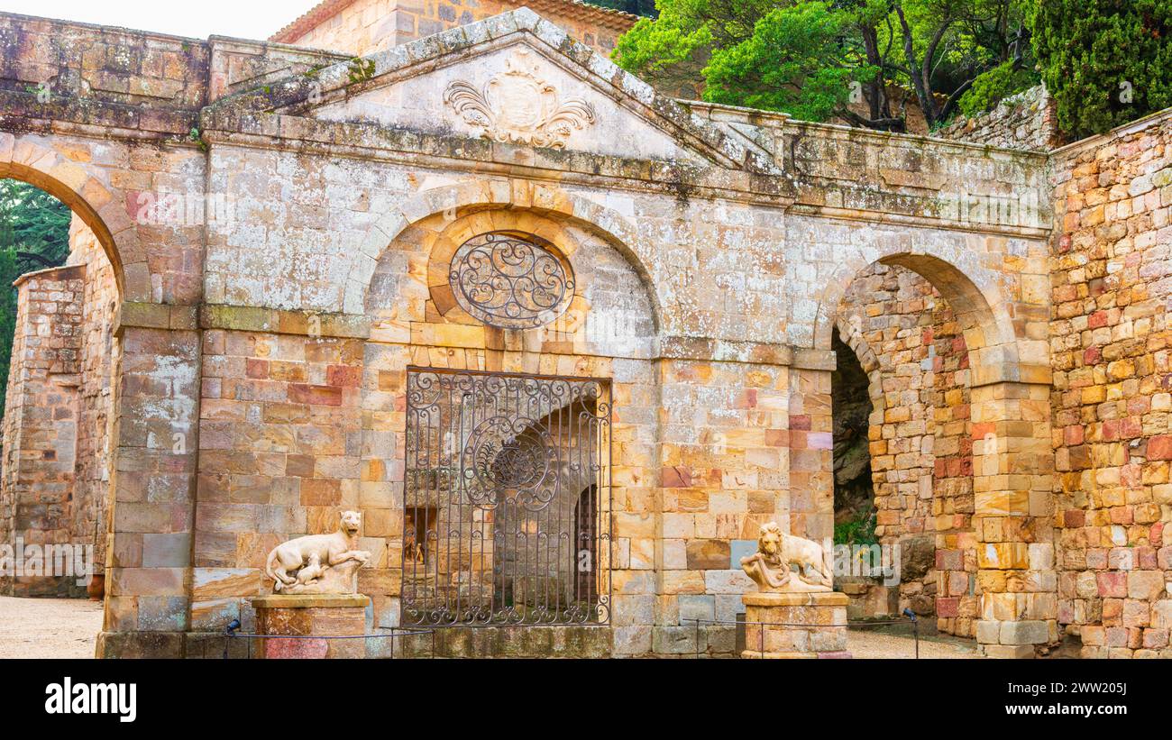 Fontfroide Abbey or Abbaye de Fontfroide is monastery in France gothic ...