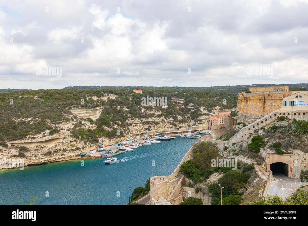 Bonifacio town, medieval citadel in Corsica Island, France Stock Photo ...