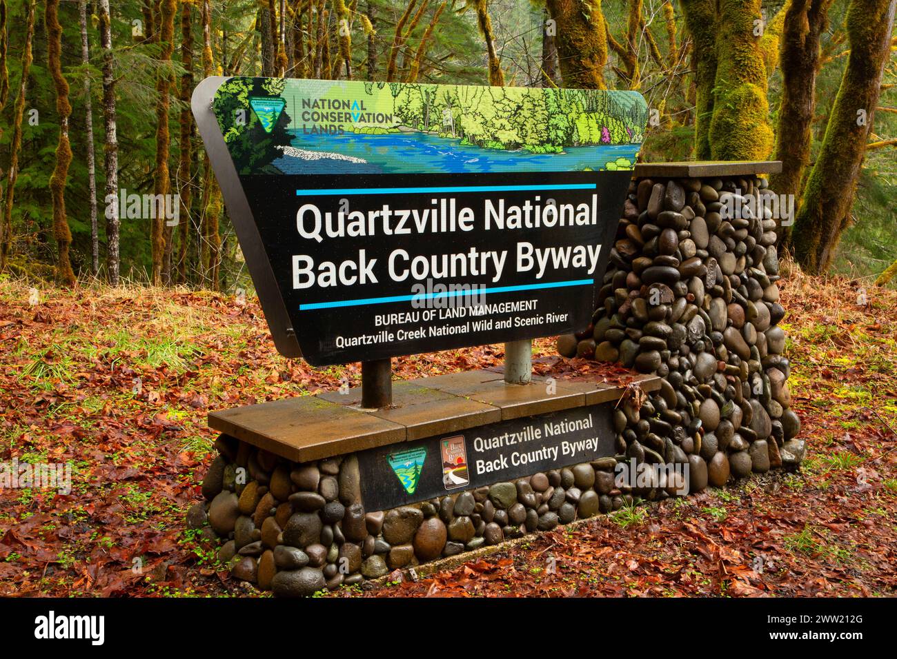 Entrance sign, Quartzville Creek Wild and Scenic River, Quartzville ...