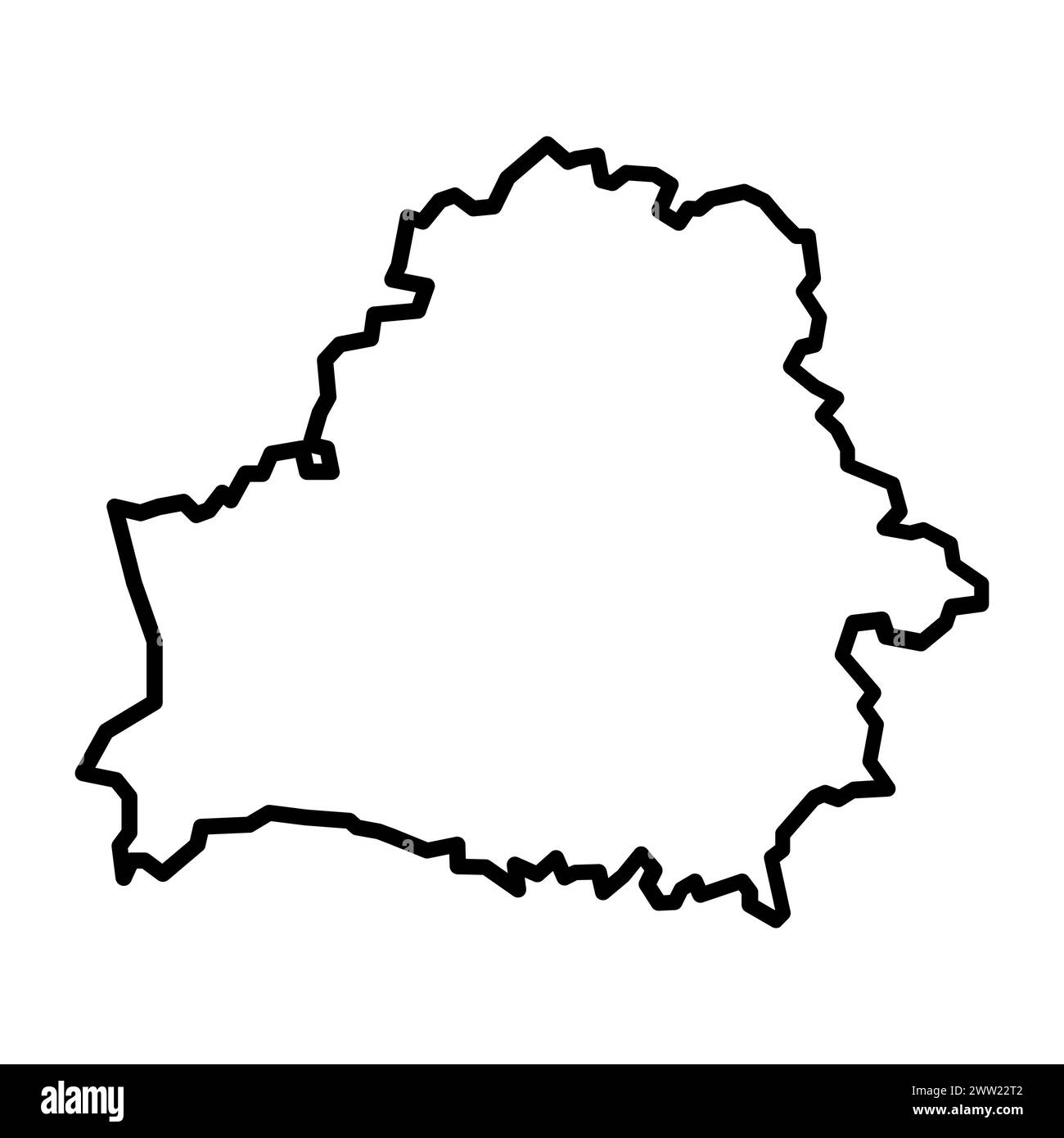 vector belarus outline map on white background Stock Vector Image & Art ...