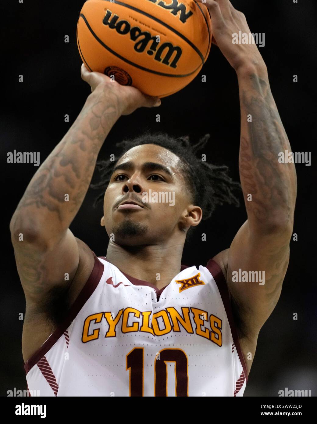 Iowa State guard Keshon Gilbert shoots during the second half of an ...