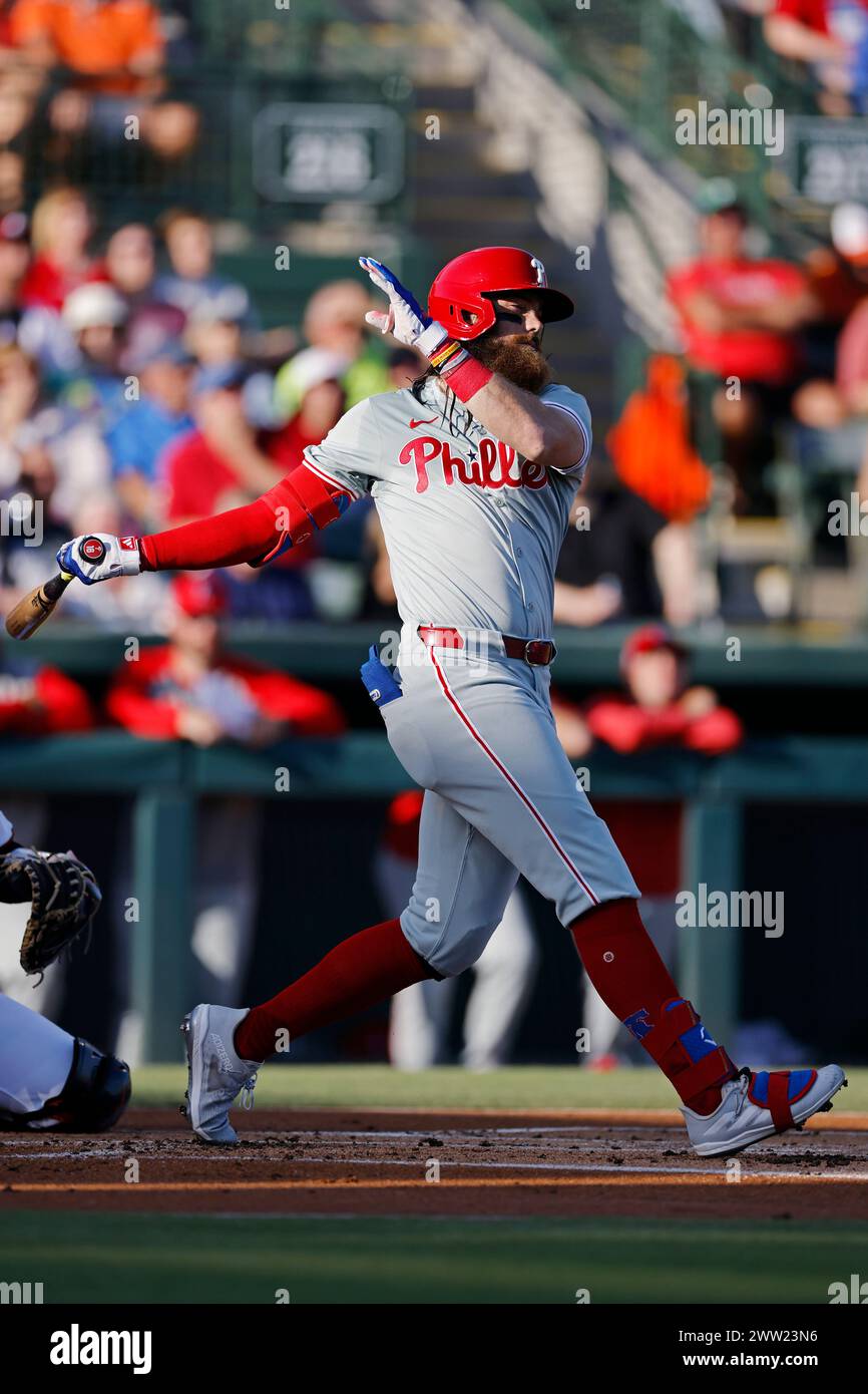 SARASOTA, FL - MARCH 20: Philadelphia Phillies left fielder Brandon ...
