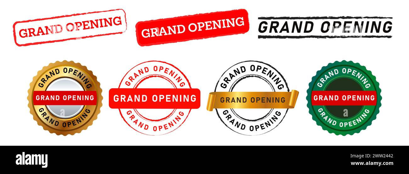 grand opening stamp and seal badge label sticker sign for ceremony ...