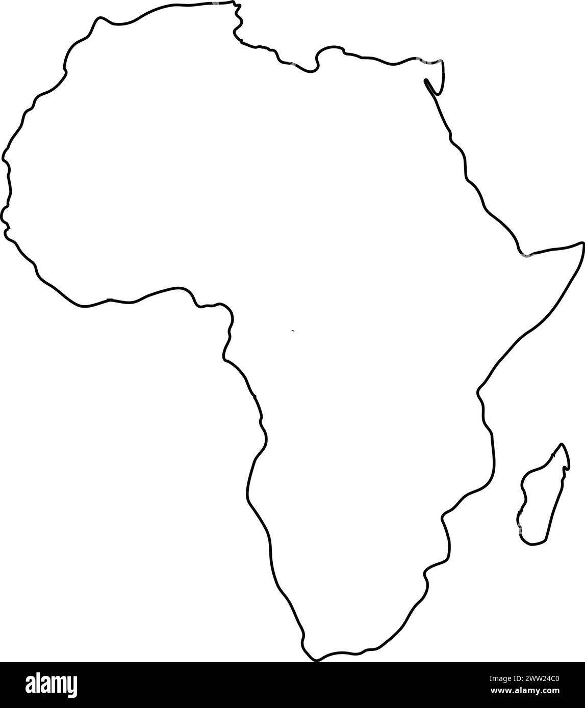 Map africa outline continent Black and White Stock Photos & Images - Alamy