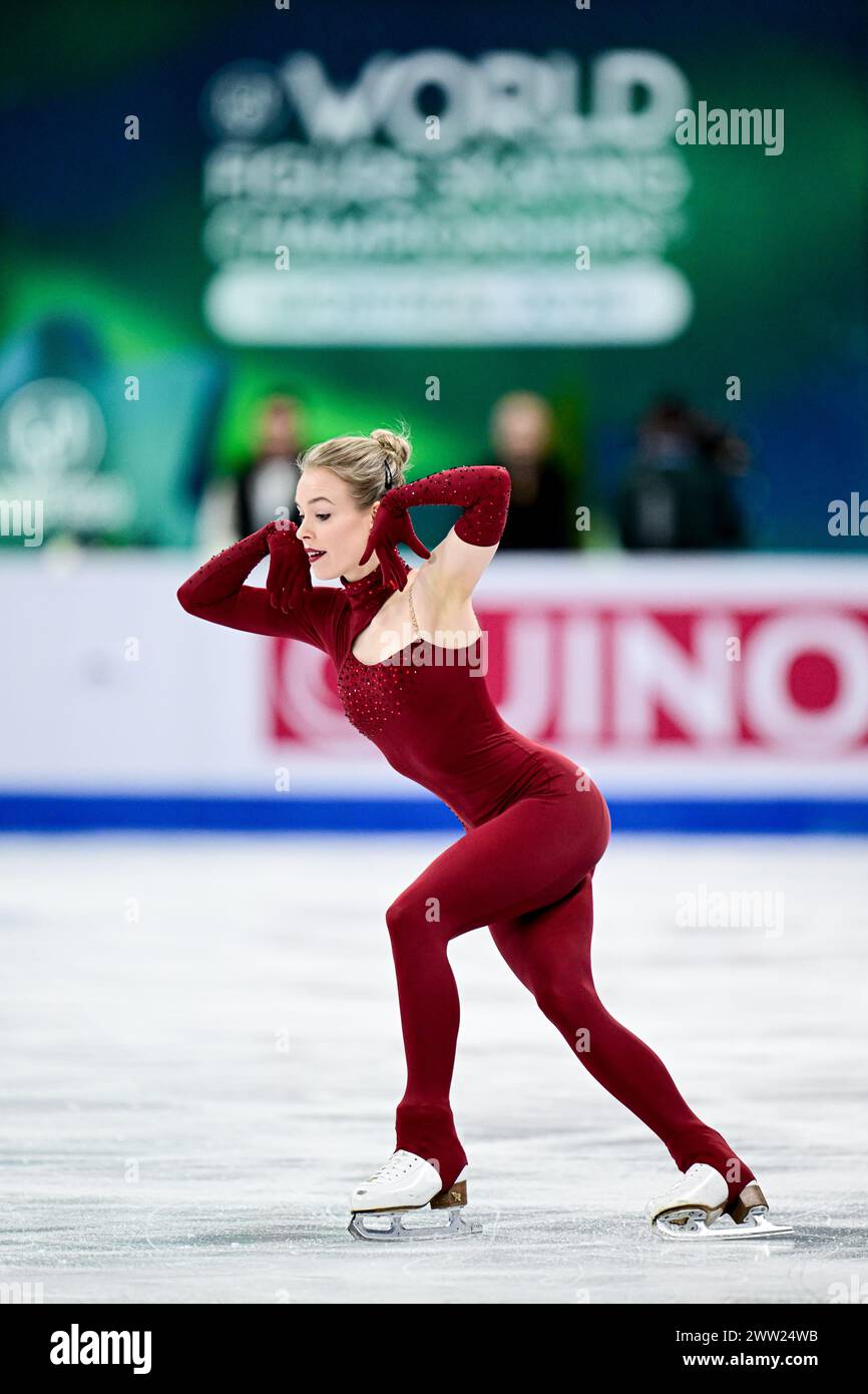 Anastasia GUBANOVA (GEO), during Women Short Program, at the ISU World ...
