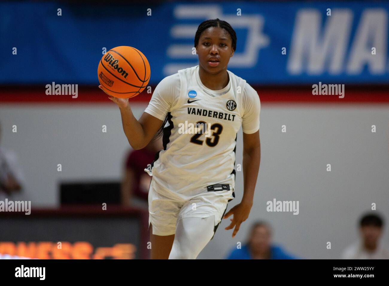 March 20, 2024: Vanderbilt Commodores guard Iyana Moore (23) brings the ...
