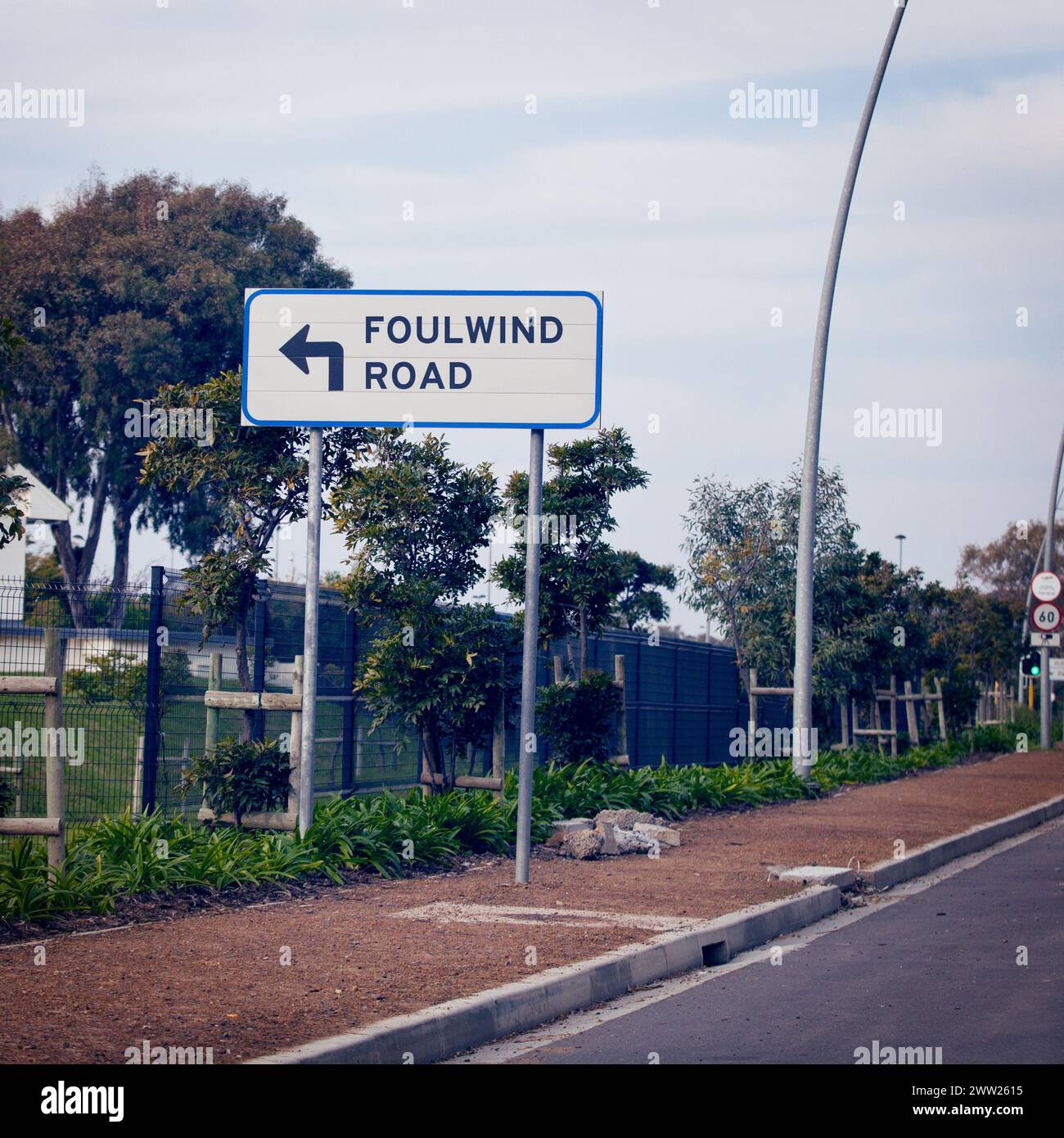 Signage for wind, road and city with information, outdoor and nature ...