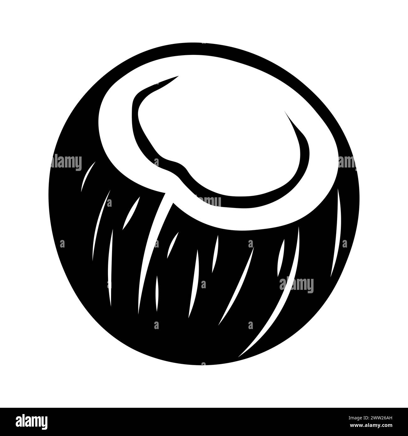 black vector coconut icon on white background Stock Vector Image & Art ...