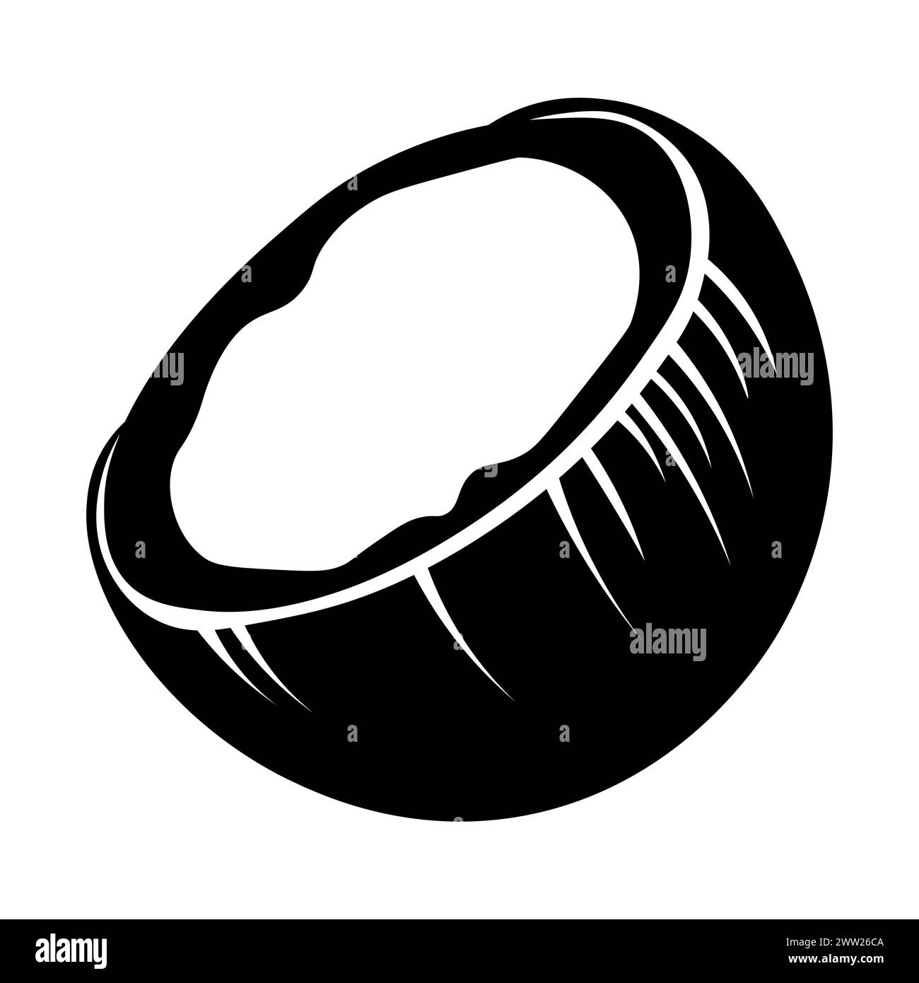 black vector coconut icon on white background Stock Vector Image & Art ...