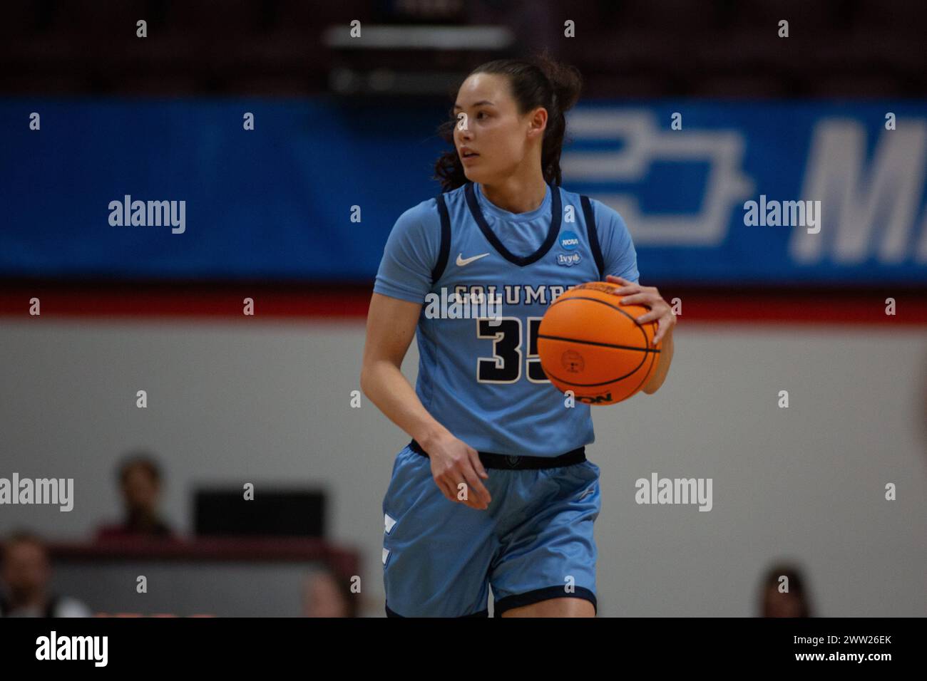 Blacksburg, VA, USA. 20th Mar, 2024. Columbia Lions guard Abbey Hsu (35 ...