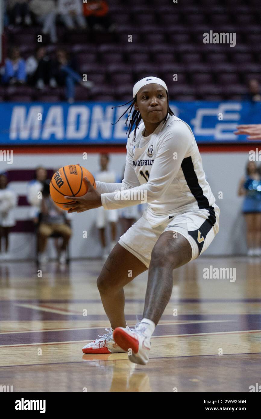 Blacksburg, VA, USA. 20th Mar, 2024. Vanderbilt Commodores guard Jordyn ...