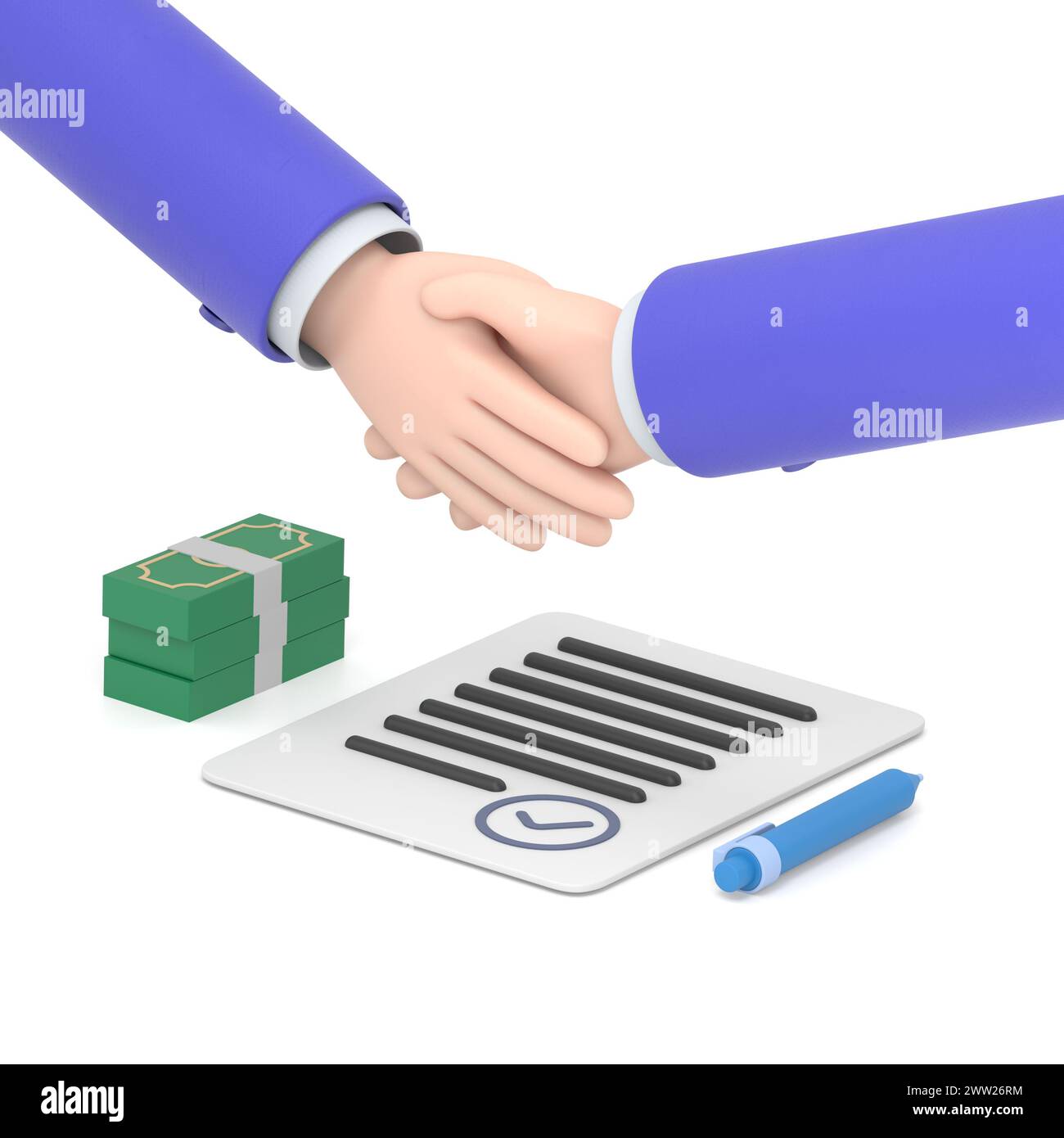 Cartoon Gesture Icon Mockup.isometric 3D illustration, handshake over ...