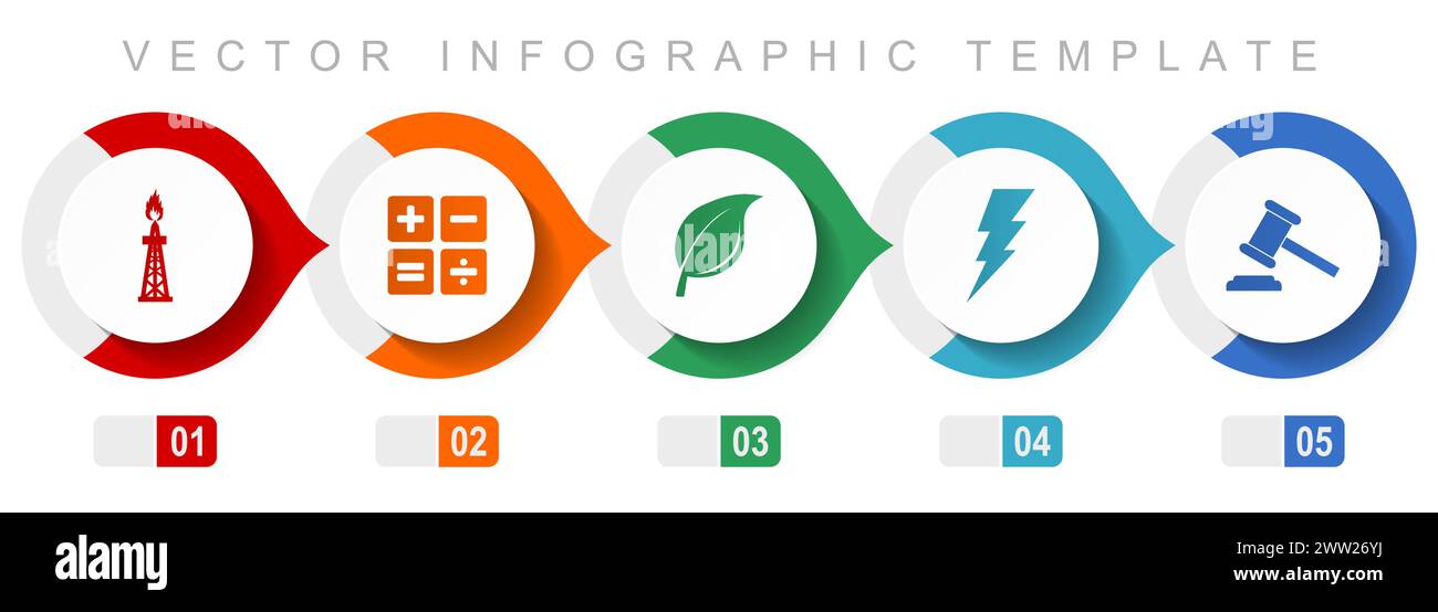 Fuel and energy flat design infographic template, miscellaneous symbols ...