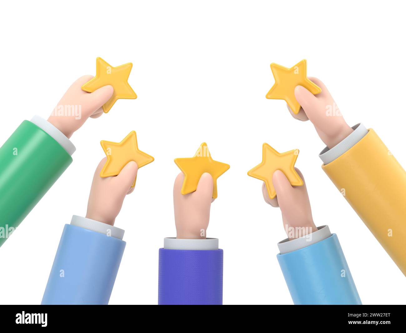 People Characters Giving Five Star Feedback. Clients Choosing ...