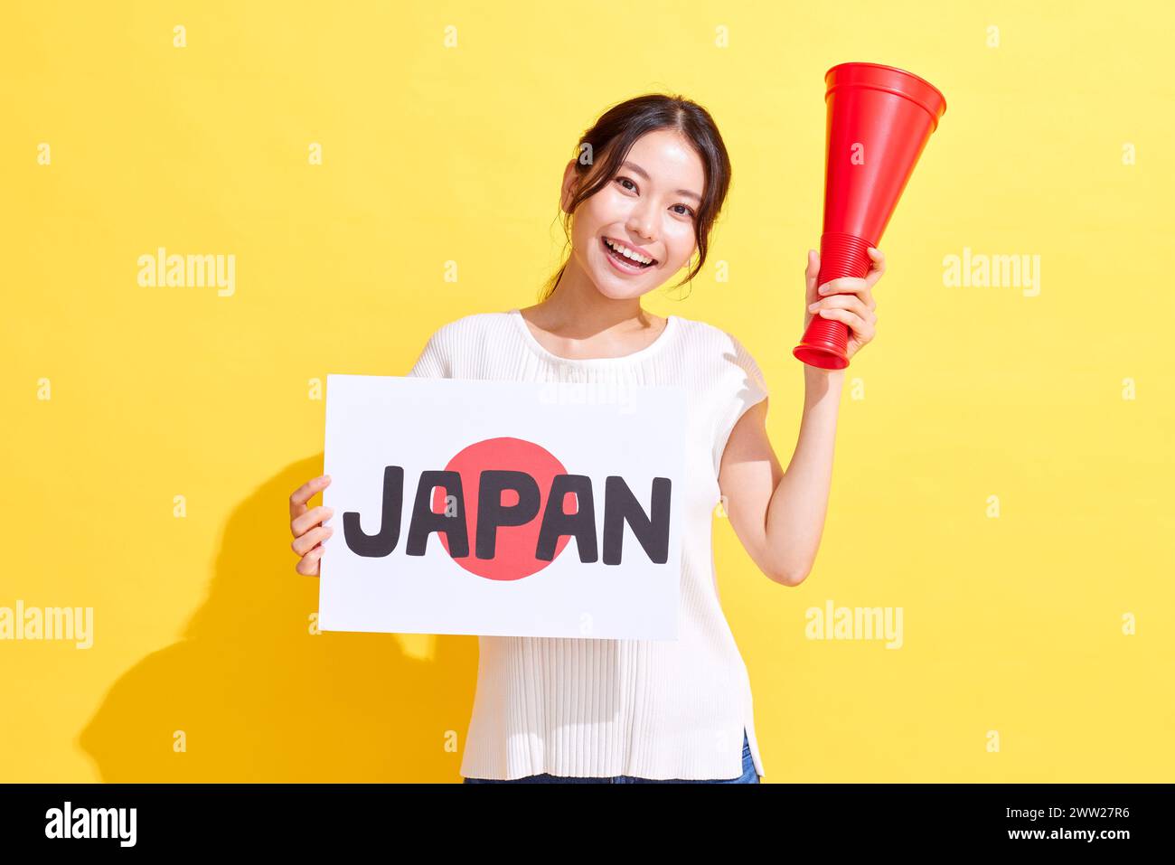 One person megaphone text hi-res stock photography and images - Alamy