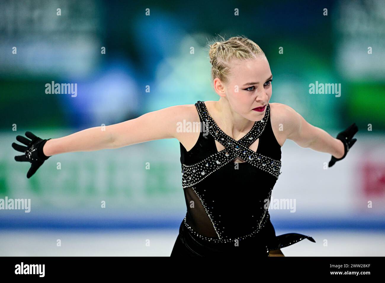Niina PETROKINA (EST), during Women Short Program, at the ISU World ...