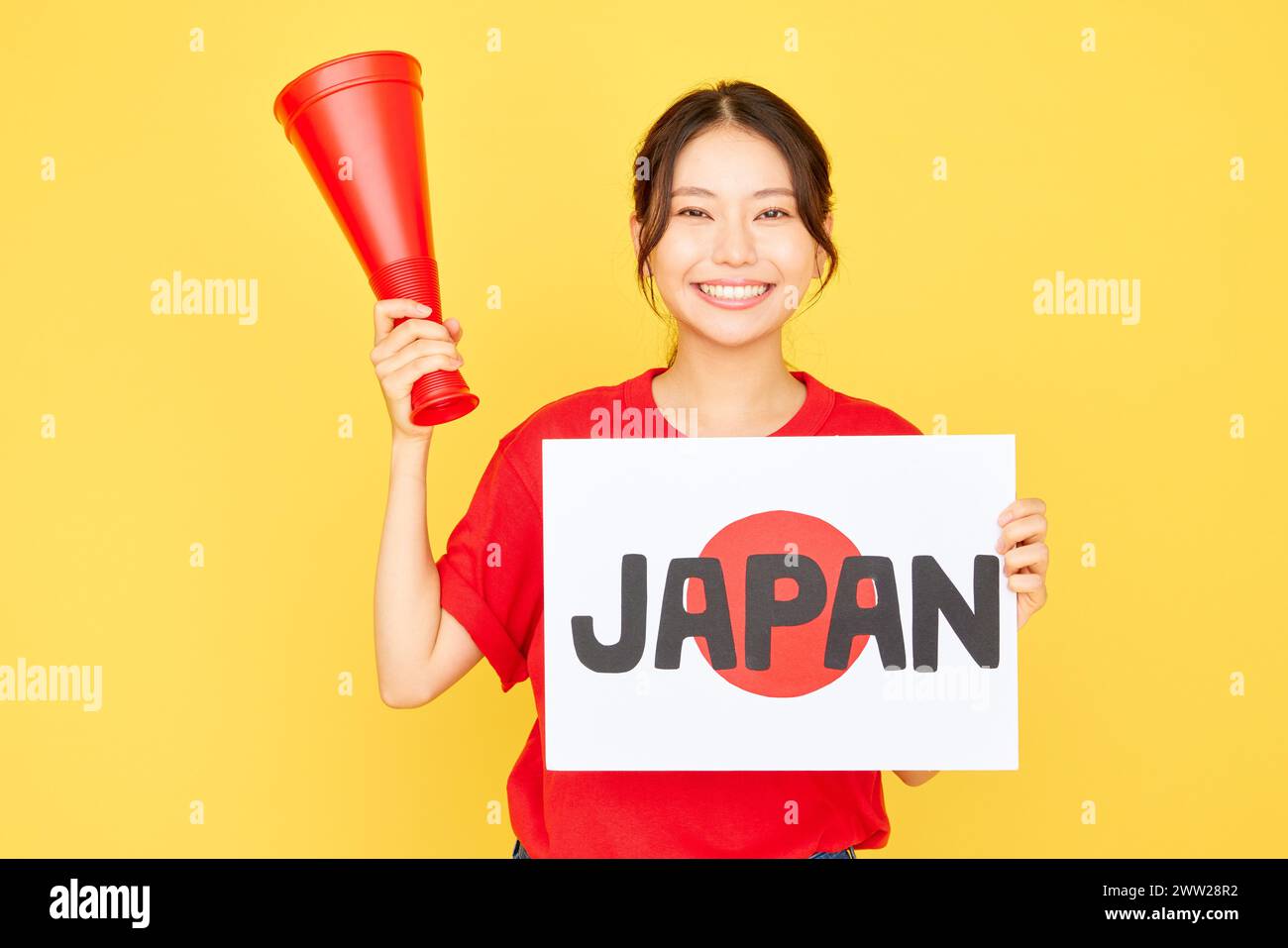 Red megaphone success word hi-res stock photography and images - Alamy