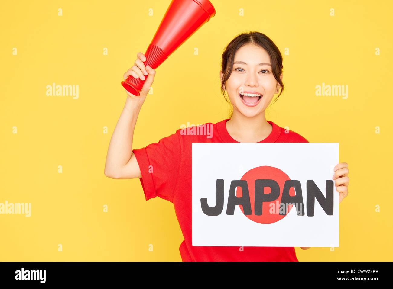 Red megaphone success word hi-res stock photography and images - Alamy