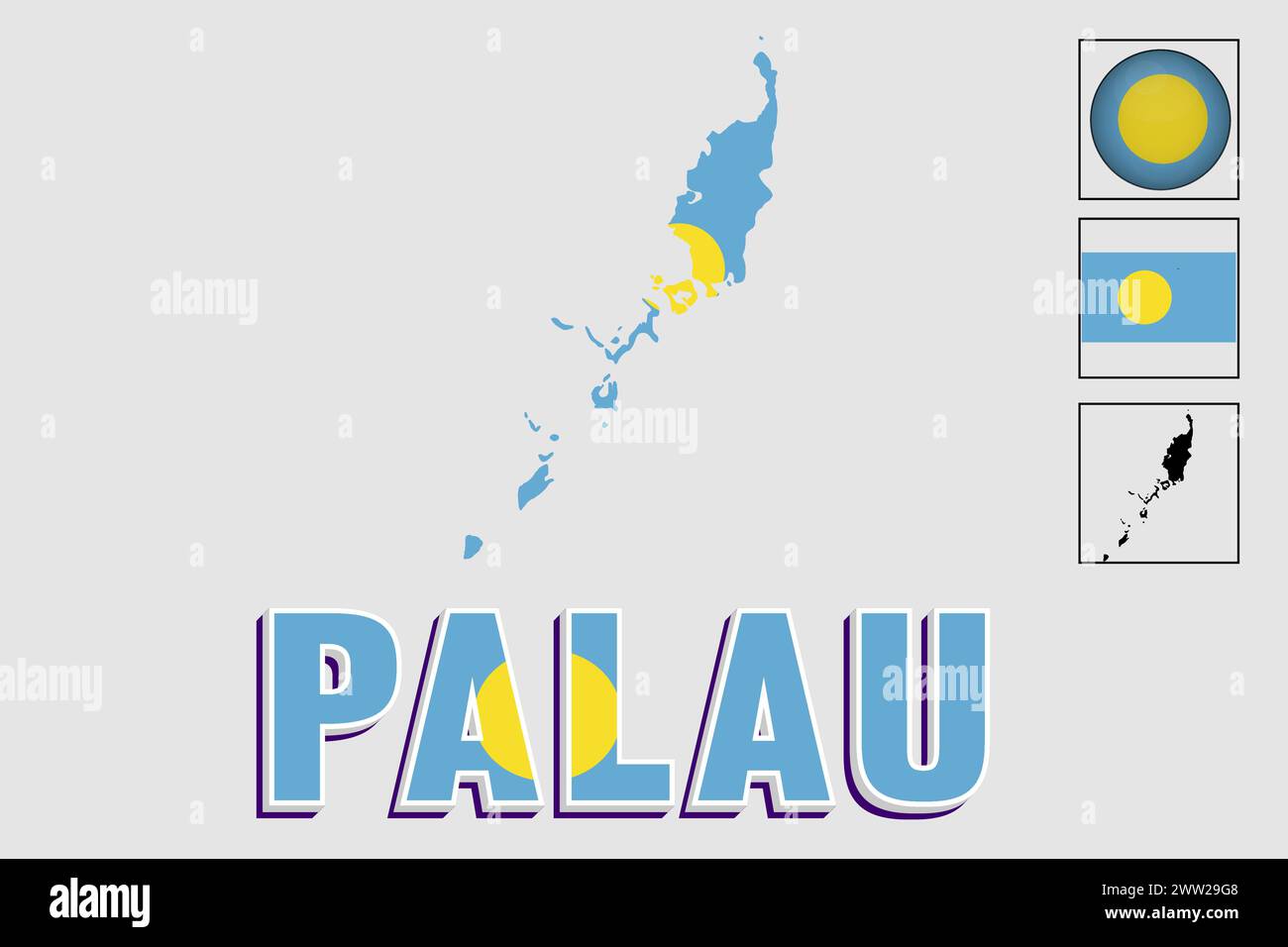 Palau flag in abstract hi-res stock photography and images - Alamy