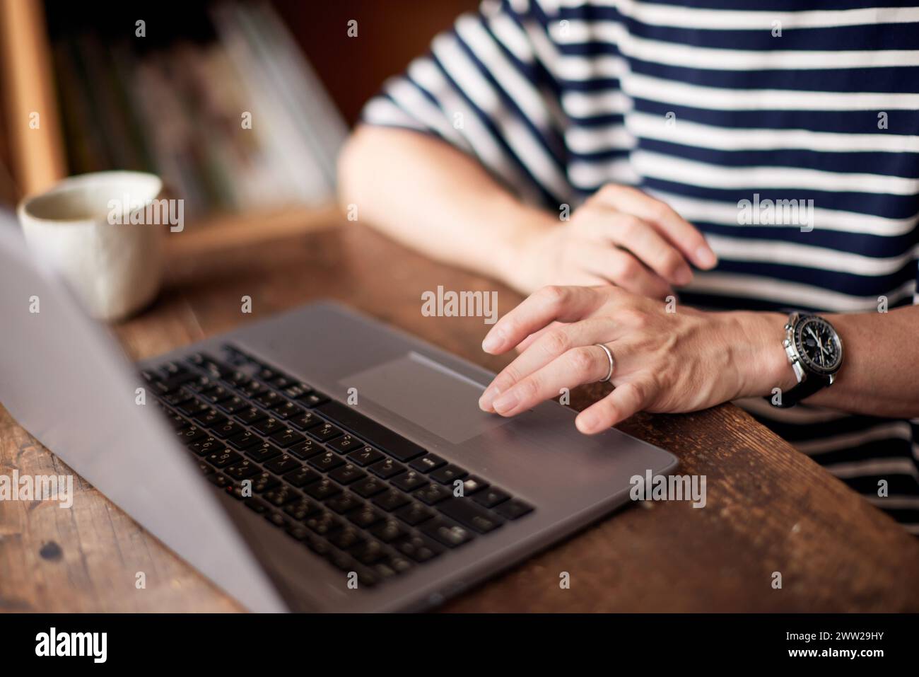 Mature japanese man typing hi-res stock photography and images - Alamy