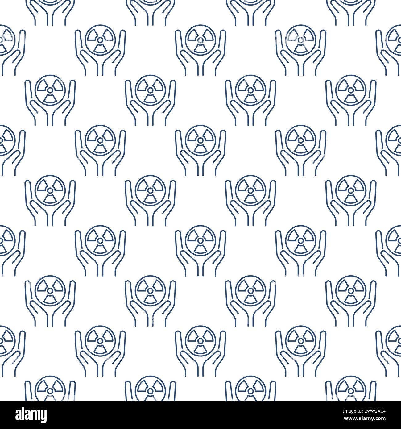 Radiation Symbol Inside Hands Vector Concept Linear Seamless Pattern Stock Vector Image And Art